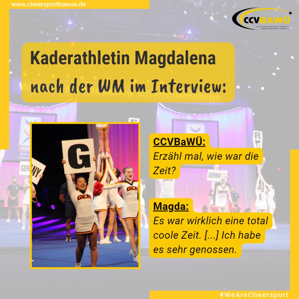 Kaderathletin Magdalena nach der WM im Interview – CCVBaWü e.V.